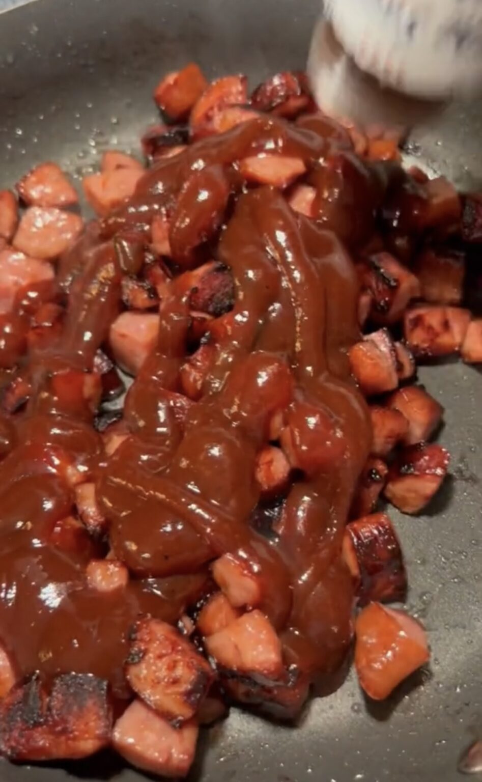 Cheesy Tater Tots with BBQ Smoked Sausage - What's Mom Cookin'