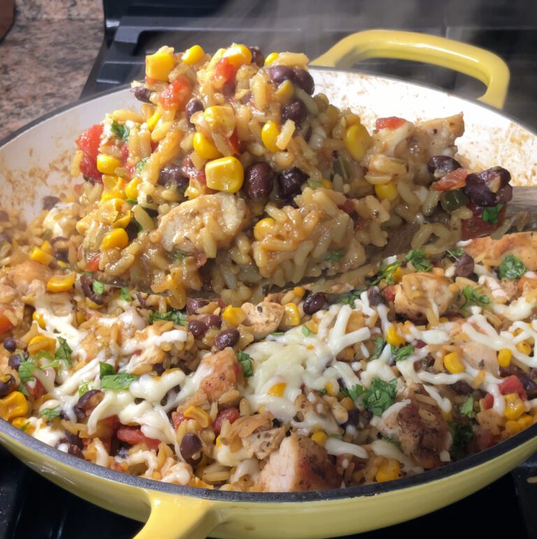 One Pan Fiesta Chicken and Rice - What's Mom Cookin'
