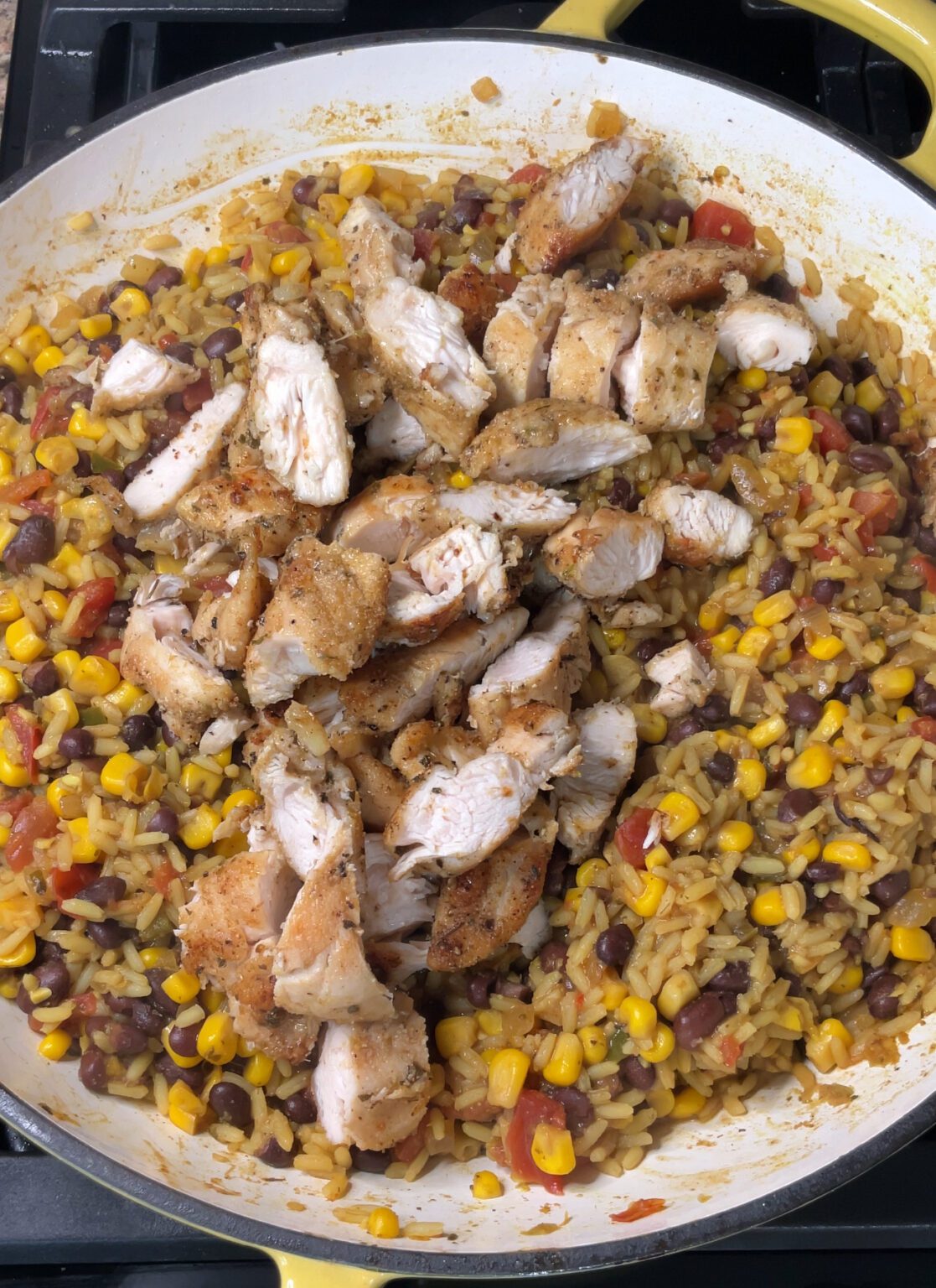 One Pan Fiesta Chicken and Rice - What's Mom Cookin'