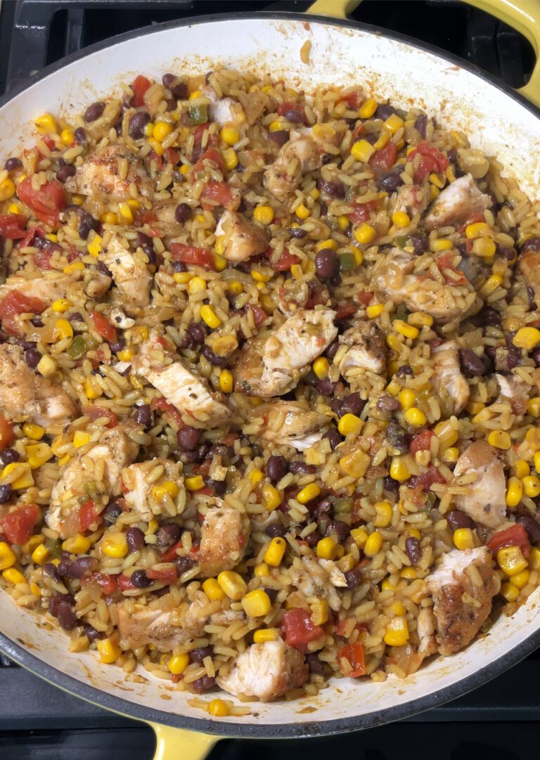 One Pan Fiesta Chicken and Rice - What's Mom Cookin'