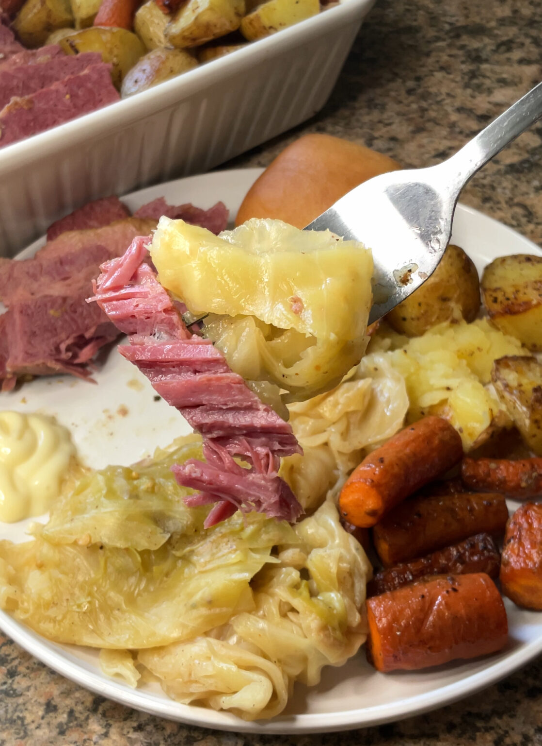 Oven Baked Corned Beef and Cabbage - What's Mom Cookin'