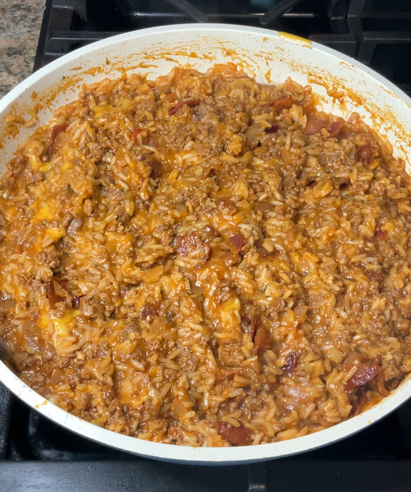 One Pot Bacon Cheeseburger Rice - What's Mom Cookin'