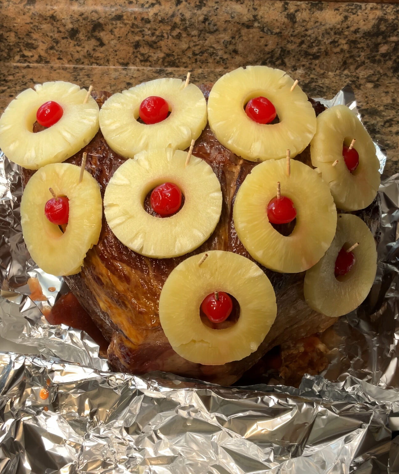 Holiday Ham with Brown Sugar Glaze, Pineapple & Cherries - What's Mom ...