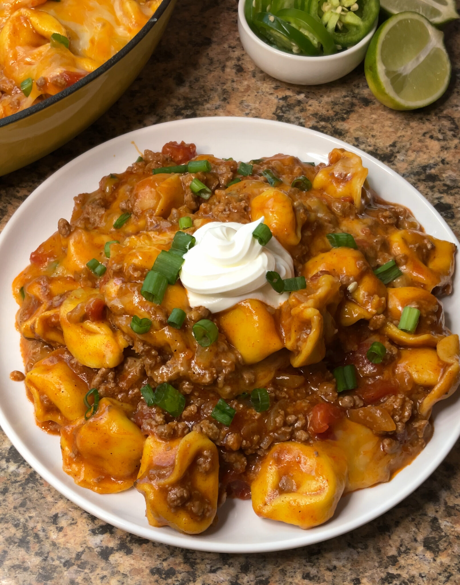 Cheesy Taco Tortellini Skillet - What's Mom Cookin'
