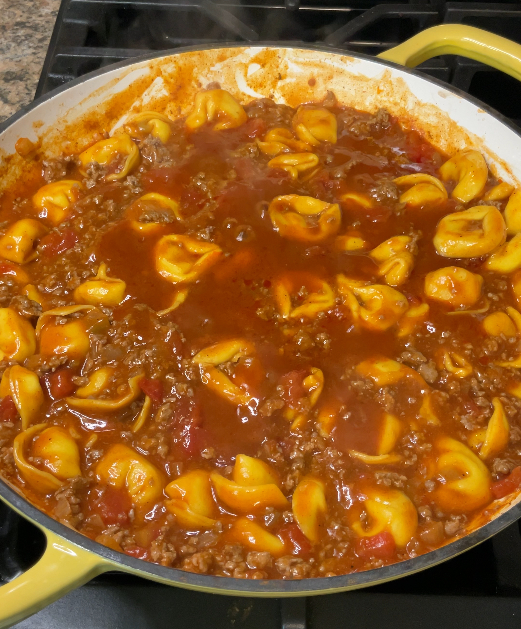 Cheesy Taco Tortellini Skillet - What's Mom Cookin'